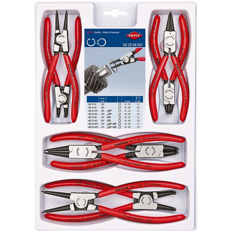 Szczypce seger do pierścieni osadczych zestaw KNIPEX 00 20 04 V01
